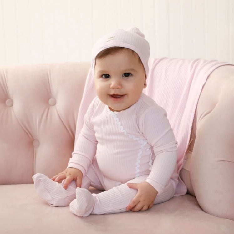 Fragile Pink Wrap Stretchie – Belle Tete Baby