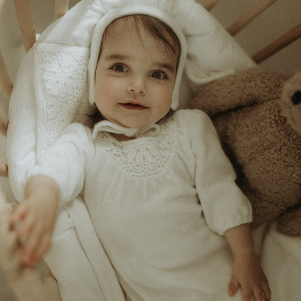 Bee & Dee Ivory Eyelet Velour Collection Layette Set – Belle Tete Baby