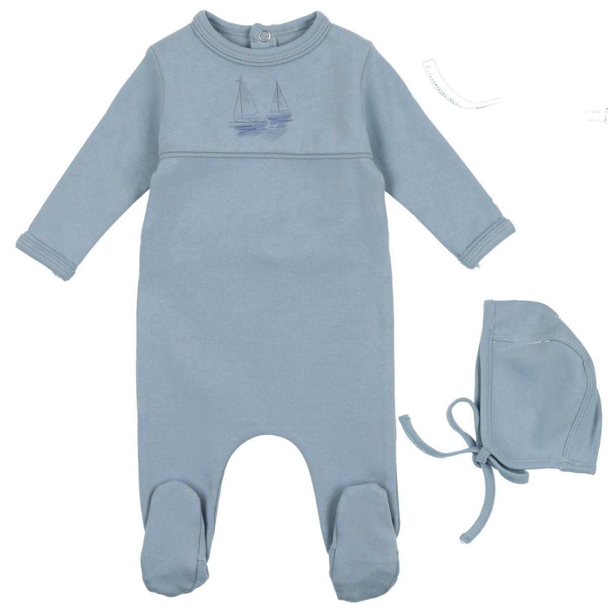 Bee & Dee Ashley Blue with Boat Center Print Collection Stretchie and ...